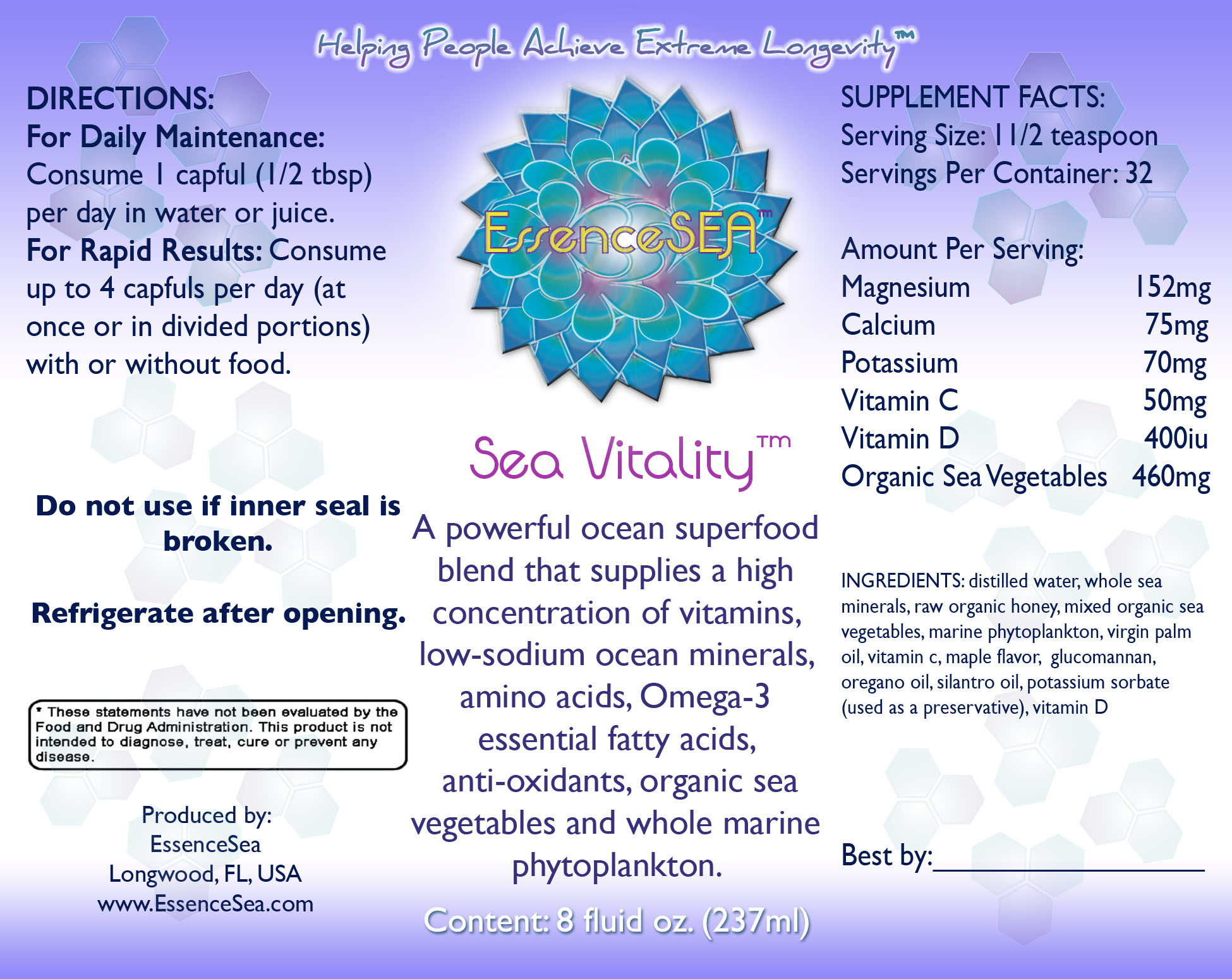 Sea Vitality™ Label | EssenceSea™